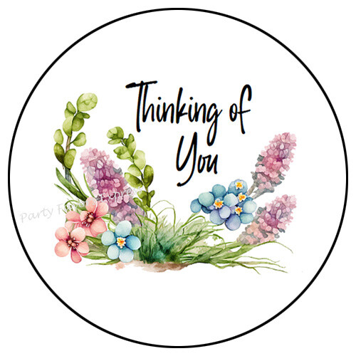 THINKING OF YOU WILDFLOWERS ENVELOPE SEALS LABELS PARTY FAVORS STICKERS ...