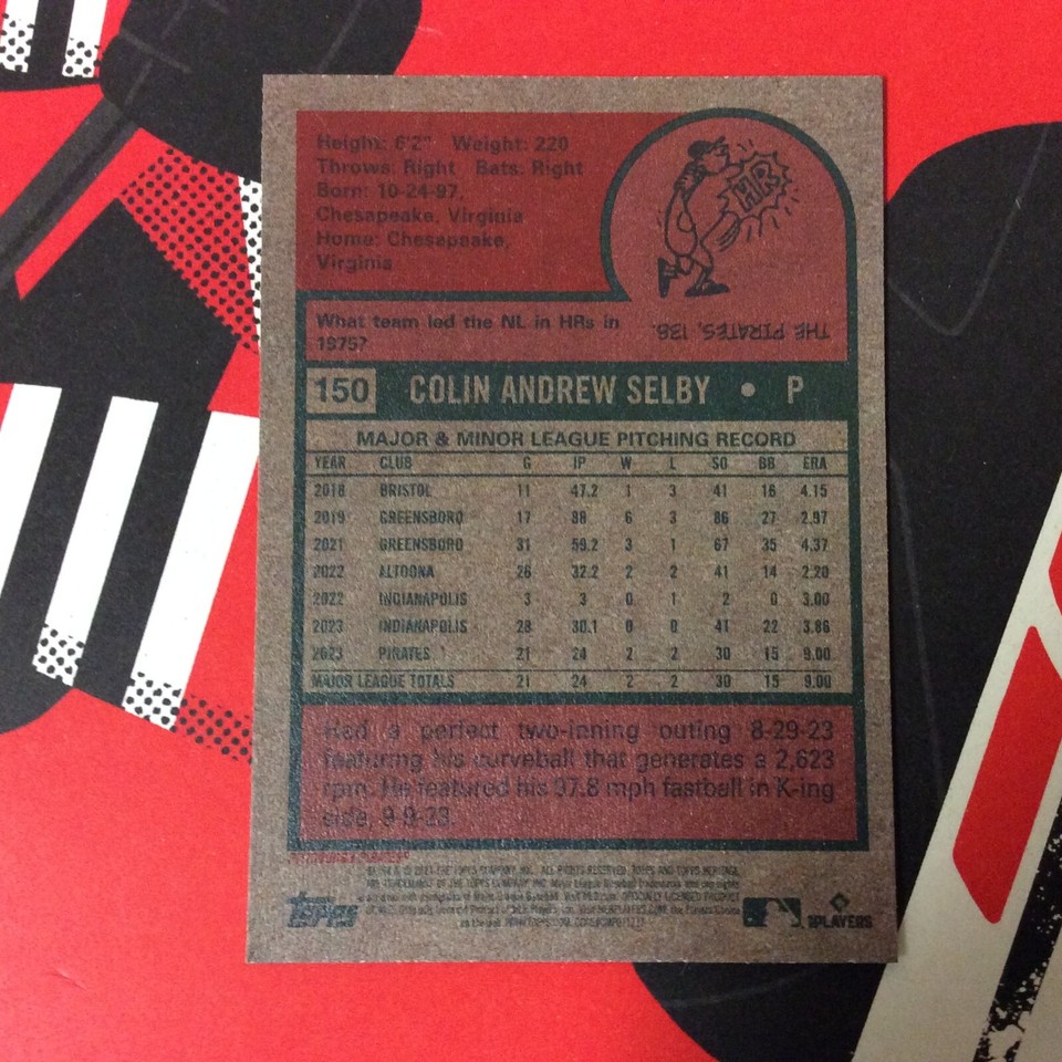 2024 Topps Heritage #150 Colin Selby RC Pittsburgh Pirates | eBay