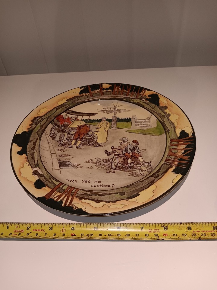 VINTAGE ROYAL DOULTON MOTORING SERIES LARGE PLATE. D2406. CIRCA: 1905 ...