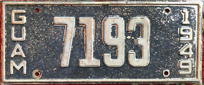 Guam 1949 license plate | eBay