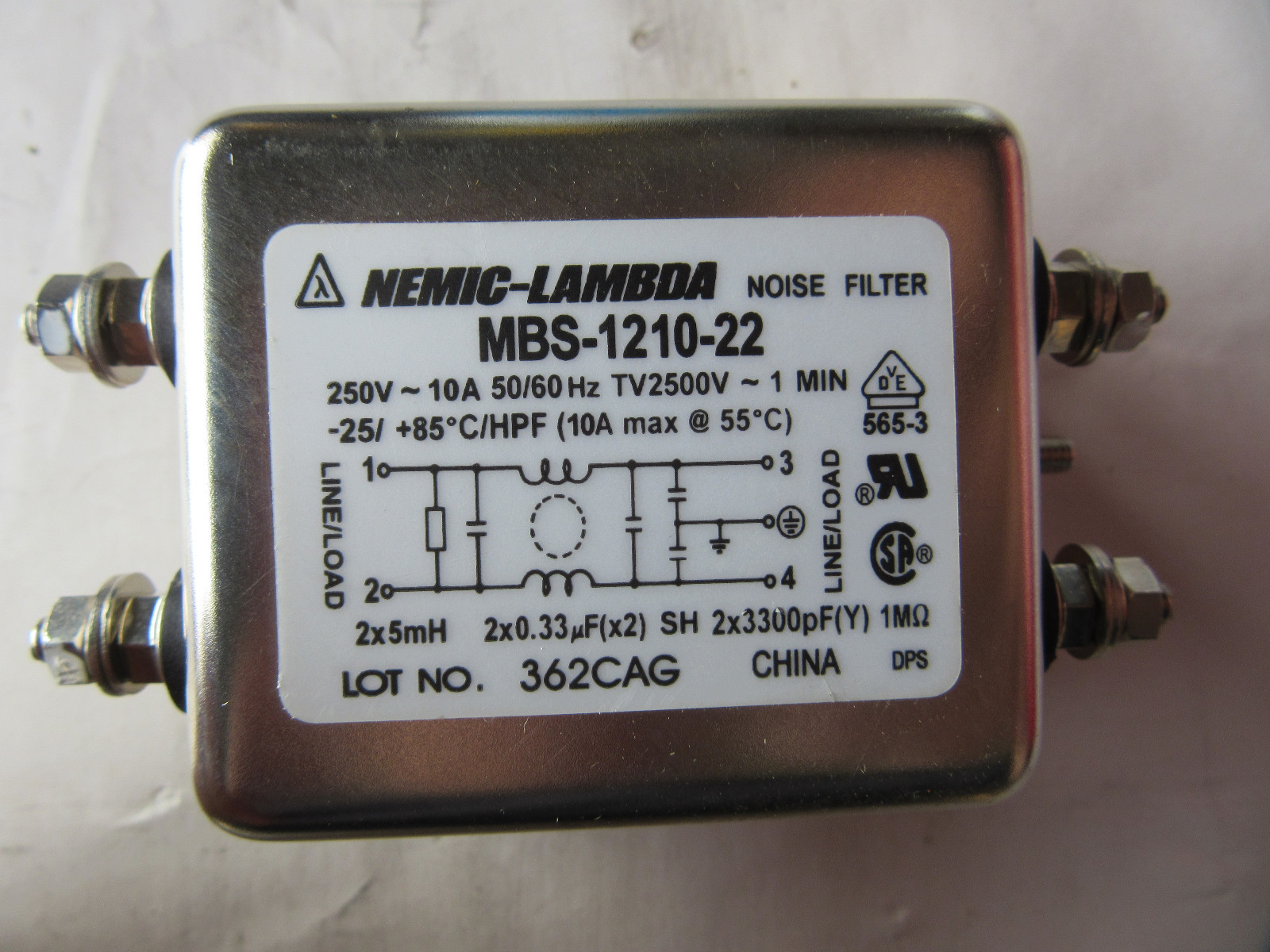 Nemic-Lambda MBS-1210-22 Noise Filter 10A 250V NEW!!! with Free Shipping | eBay