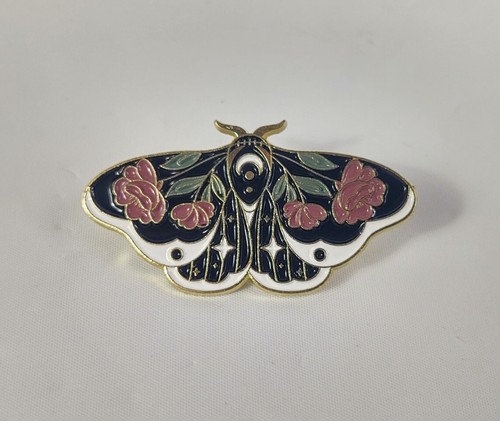 Metal Enamel Brooch Pin Lunar Rose Moth Butterfly Insect Multicolor ...