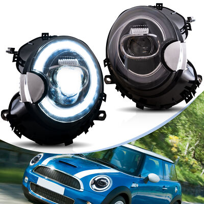 VLAND Headlights Fit 2007-2015 Mini Cooper R55-R59 w/Start-up Animation ...