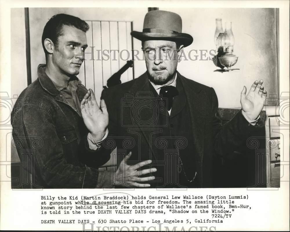 1960 Press Photo Martin Braddock and Dayton Lummis in "Shadow on the ...