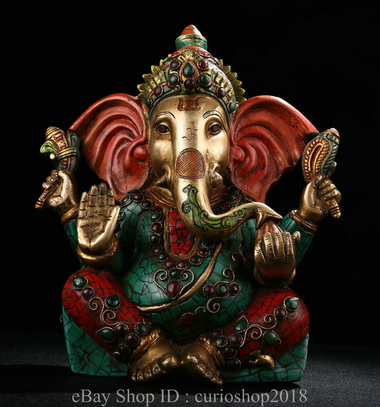 Gold Lord Ganesha Buddha Statue Elephant God Sculptures Wholesale
