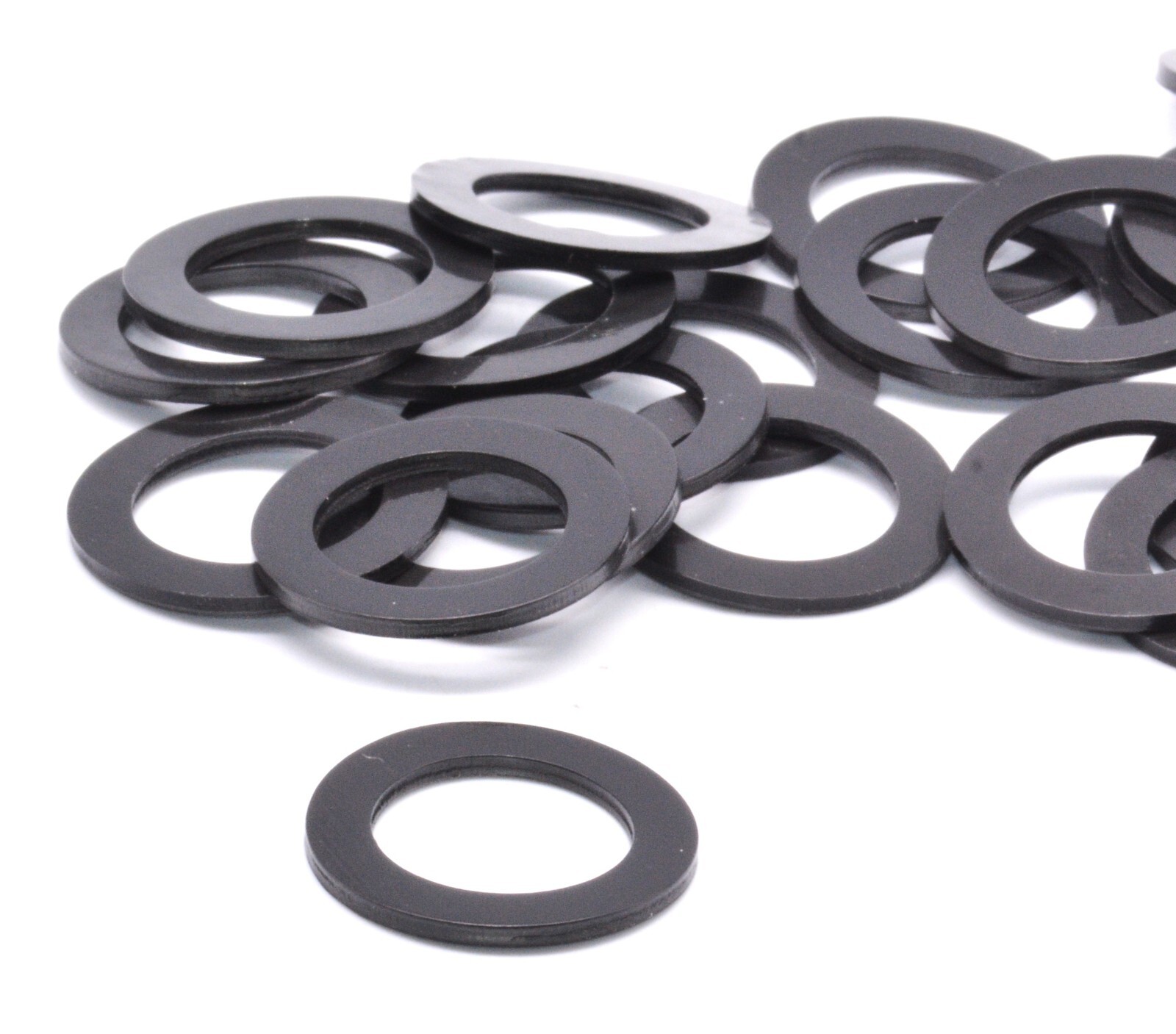 Nylon Washers 1/16" Thick 7 Popular Sizes Available Black 15 Washers ...