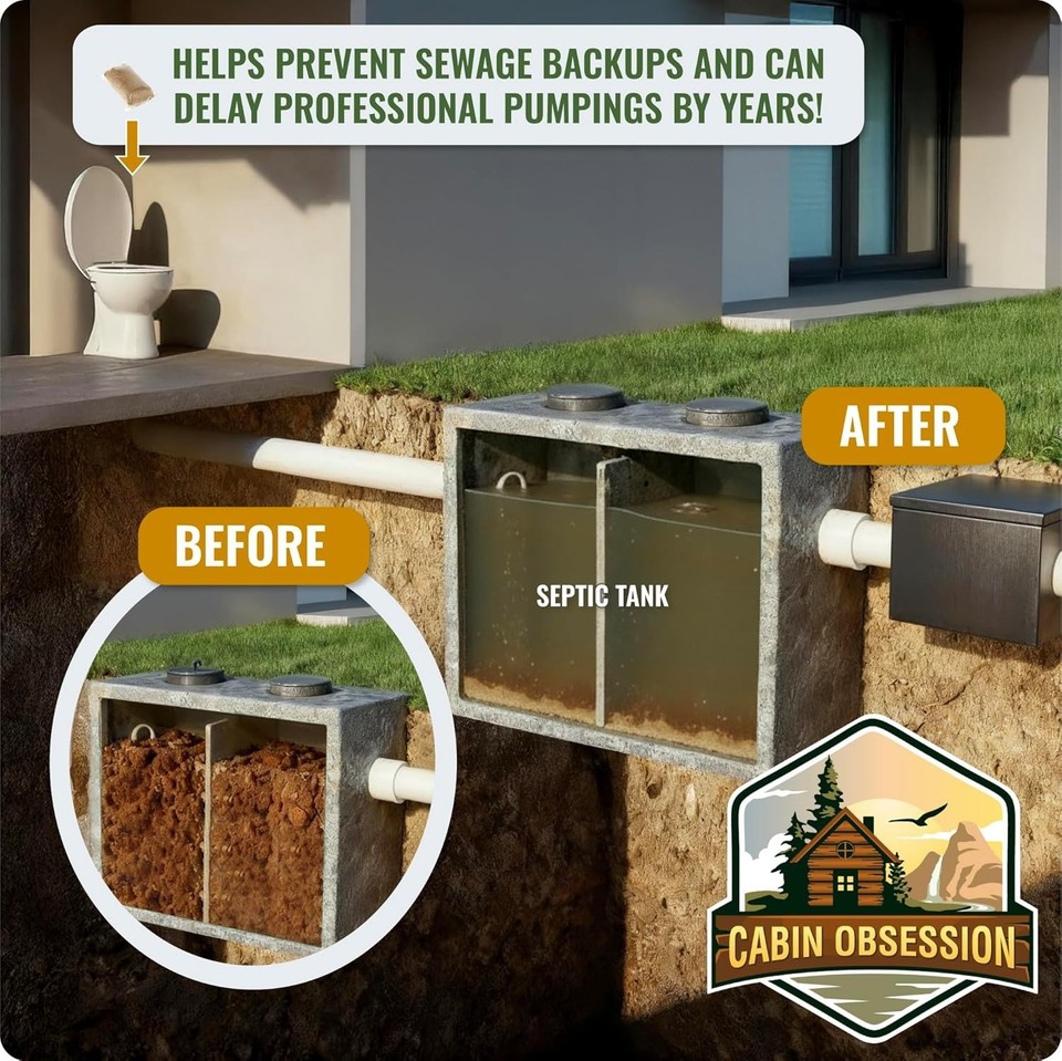 Septic Tank Treatment - 1 Year Supply of Dissolvable Easy Flush Live ...