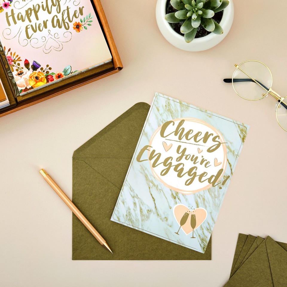 36 Pack Engagement and Wedding Cards for Couples with Envelopes, 6 ...