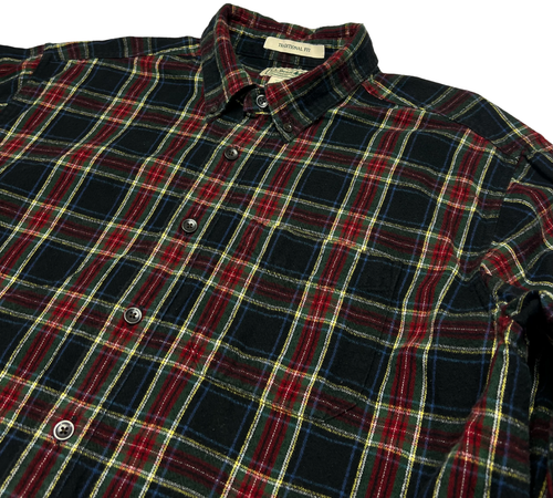 LL Bean Shirt Mens (L-REG) Traditional Fit Scotch Plaid Flannel Casual ...