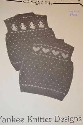 Yankee Knitter Knitting Pattern #4 Child's Heart & Doll Vests sz 2-12 ...