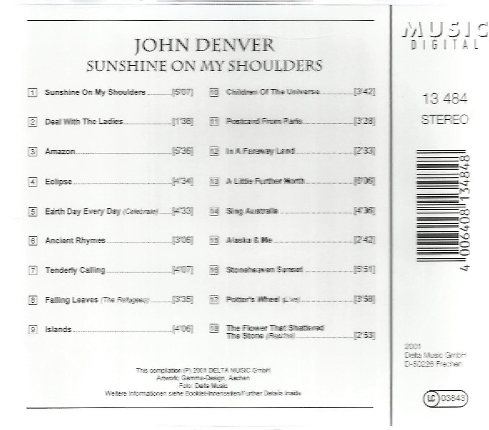 John Denver Sunshine On My Shoulders (CD) Album 4006408134848 | eBay