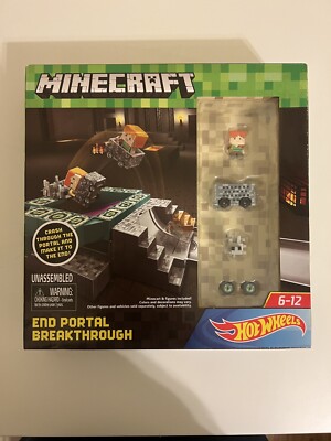 RARE 2018 Mattel Hotwheels Minecraft End Portal Breakthrough Play Set ...