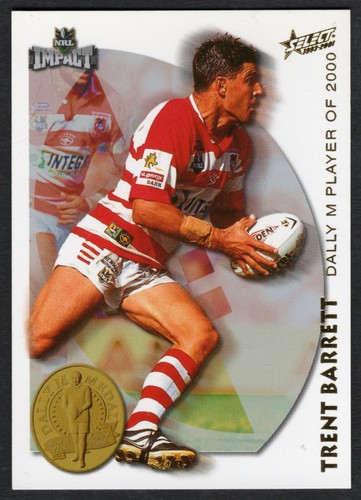 2001 NRL IMPACT DALLY M [ACCOLADES CARD] - A1 Trent BARRETT (ST GEORGE ...