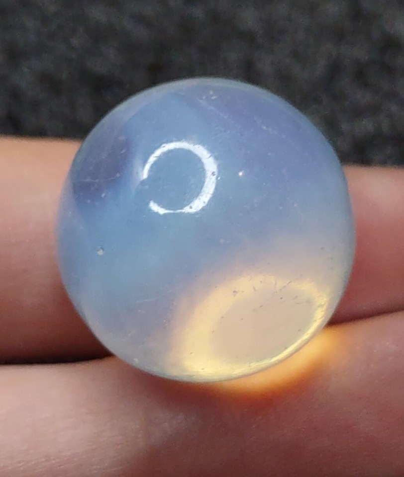.76" NM Moonie 💎 SWIRL Opalescent Akro ? Agate Glass Vintage Marbles ...