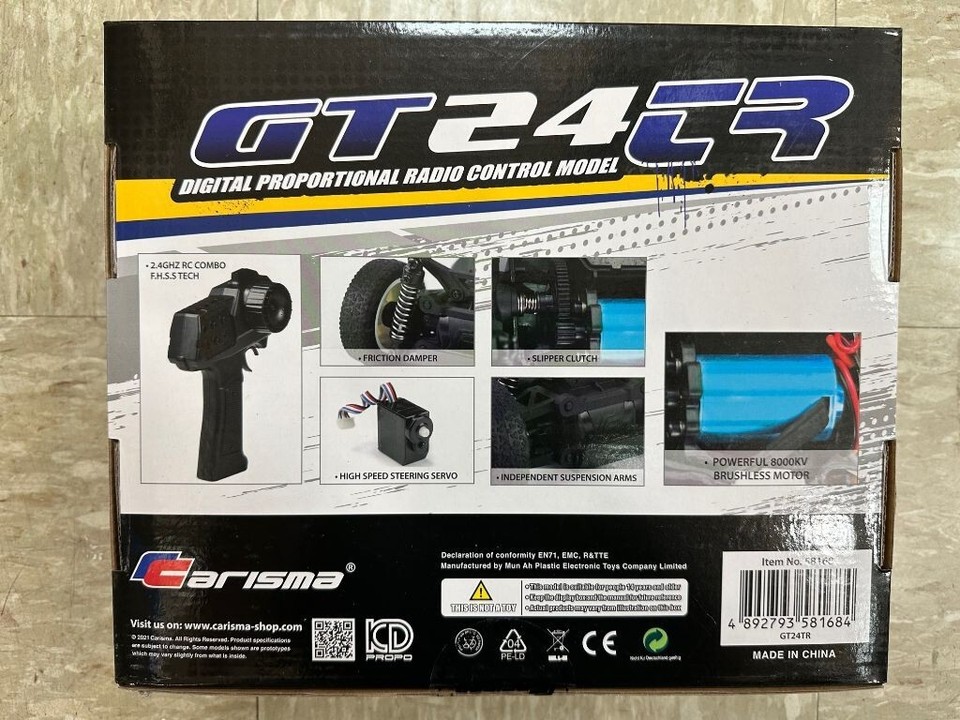 Carisma GT24TR 1/24th Scale Brushless 4WD RTR RC Micro Truggy CIS58168 ...