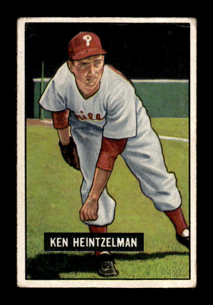 1951 Bowman Baseball #147 Ken Heintzelman VG WRINKLE Philadelphia ...