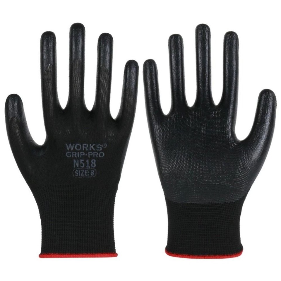 Non-slip Work Gloves Nylon Safety Gloves New Nitrile Gloves | eBay ...