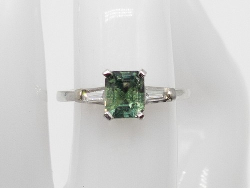 Vintage $6000 1.72ct Certified NO HEAT Blue Green Sapphire Diamond ...