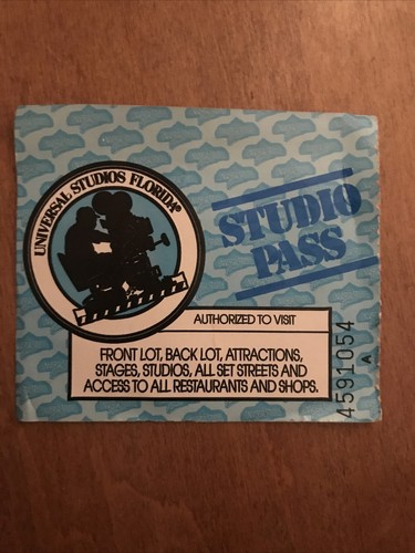Vintage Universal Studios Florida Tickets Studio Pass Dated 1993 | eBay
