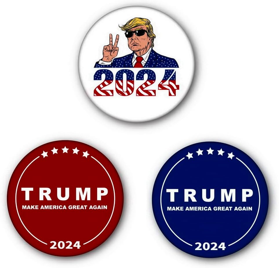 Trump 2024 Pin Buttons - Trump for President 2024 Election Campaign ...