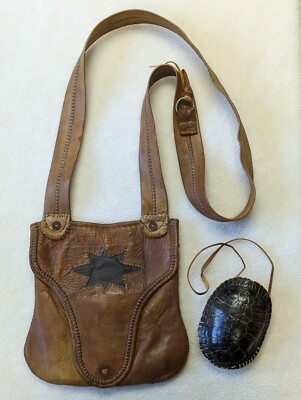 Handsome Handmade Leather Muzzleloader Bag Tortoise Shell Pouch for ...