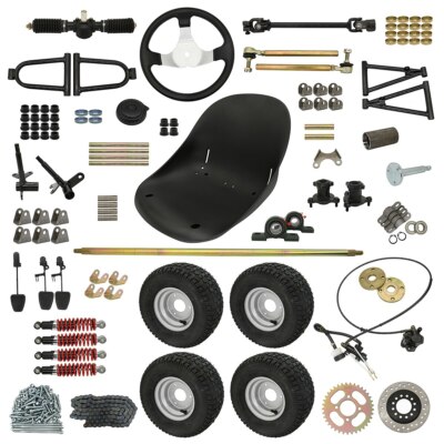 GO KART Rear Axle Steering Gear Rack Pinion Tie Rod Steering &Control ...