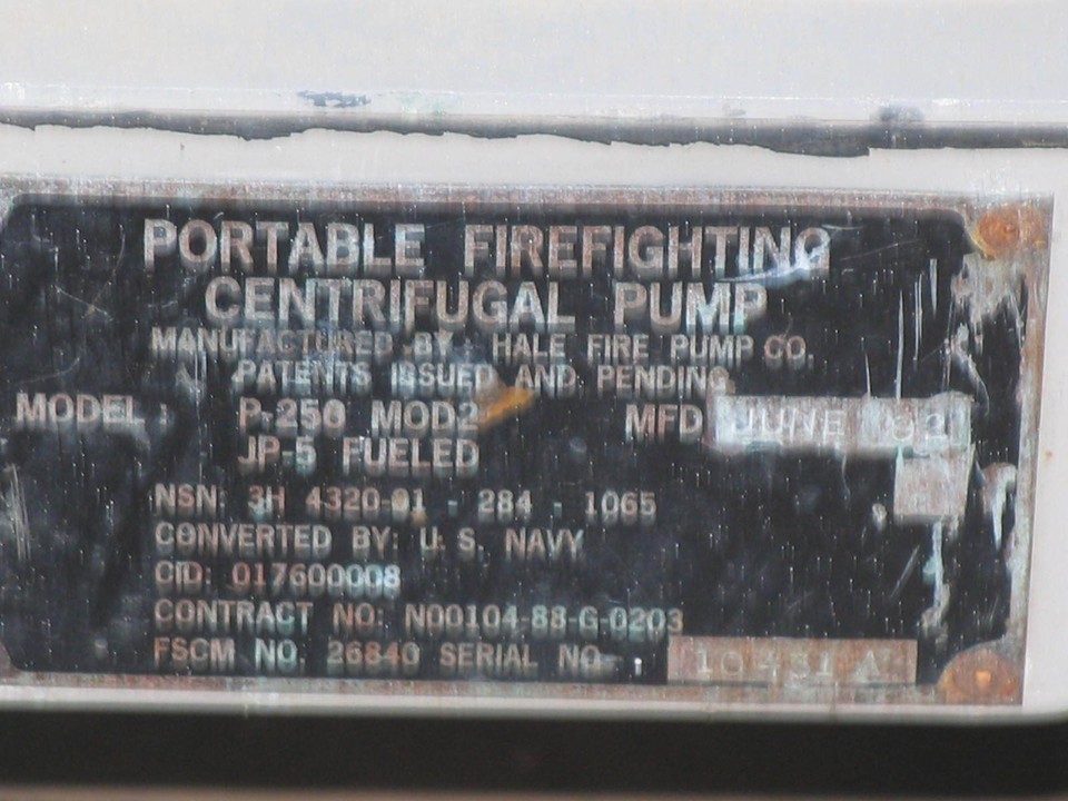 Hale P250 Mod 2 Portable Firefighting Centrifugal Pump | eBay