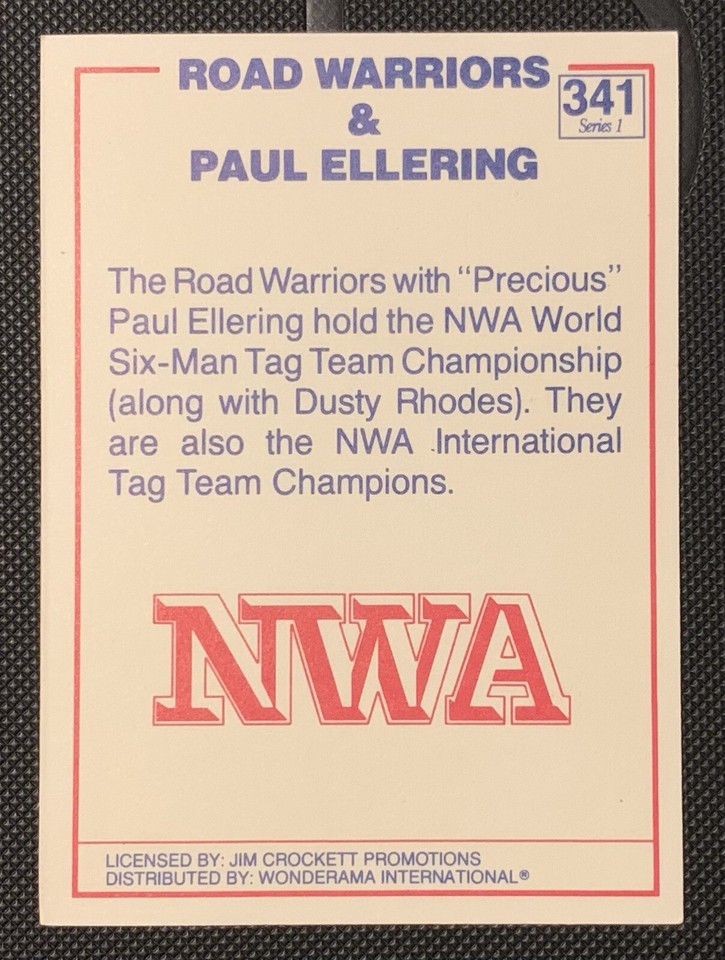 1988 WONDERAMA NWA WRESTLING #341 THE ROAD WARRIORS ANIMAL HAWK PAUL ...