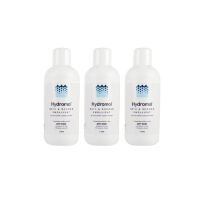 Hydromol Bath and Shower Emollient 1L x3 Moisturising Oil for Dry Skin ...