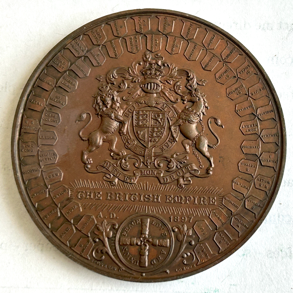 QUEEN VICTORIA DIAMOND JUBILEE 1837-1897 BRONZE MEDAL 76MM-BY SPINK | eBay