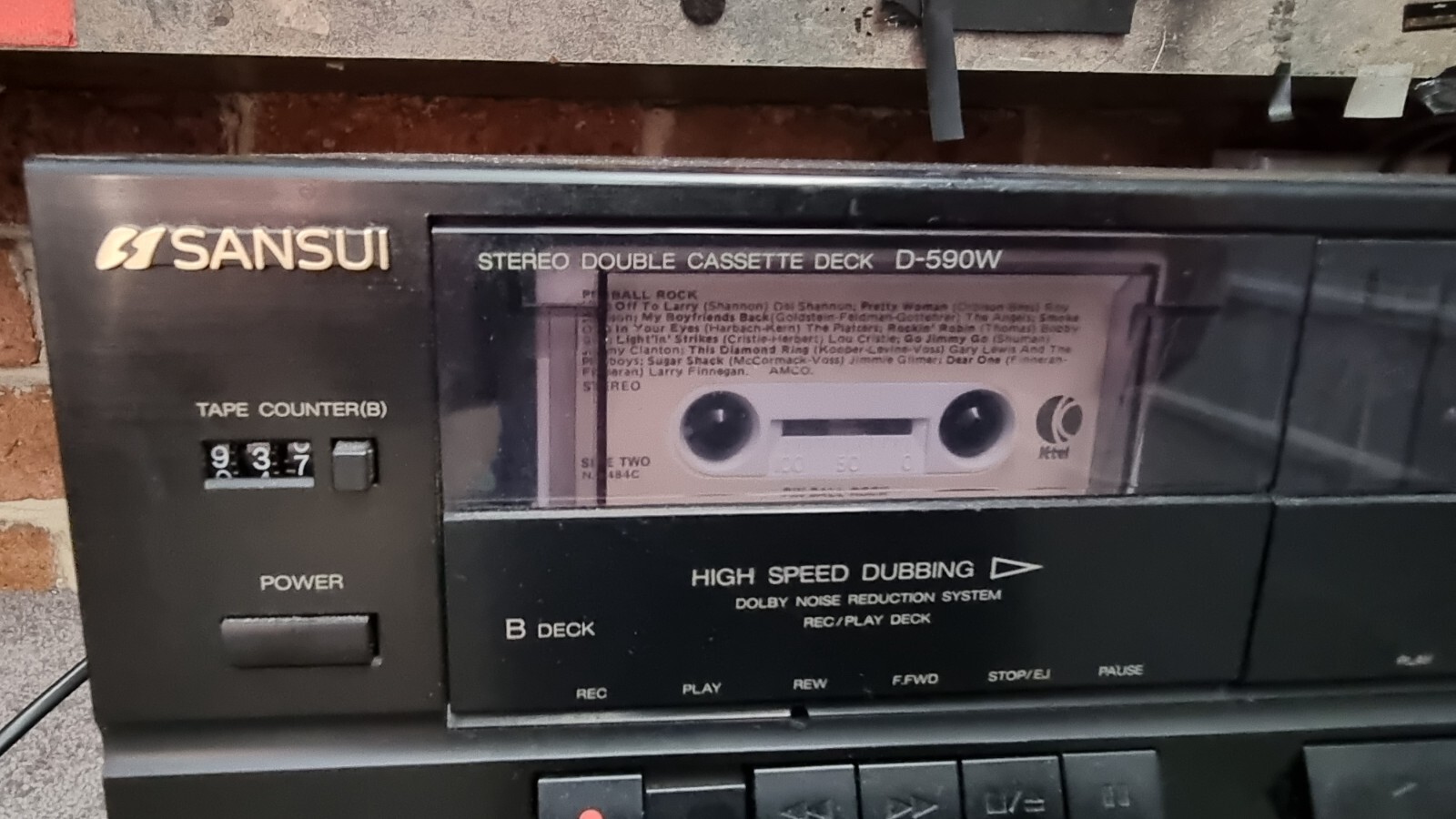 VINTAGE SANSUI Stereo Double Cassette Tape Deck Recorder Player D-590W ...