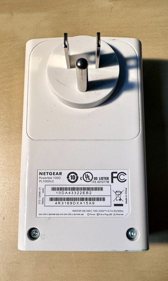 Netgear Powerline 1200 + Extra Outlet PLP1200S Wi-Fi Extender Untested ...