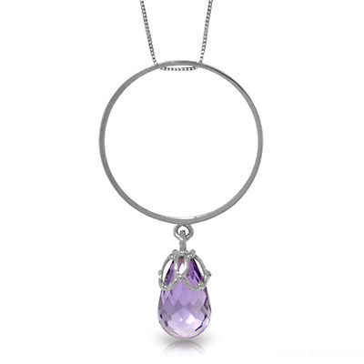 3 CTW 14K Solid White gold fine Quiver Music Amethyst Necklace 20" | eBay