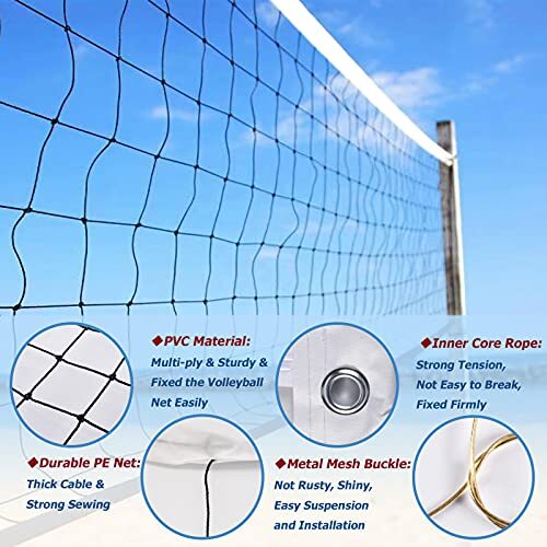 Volleyball Net Outdoor, Heavy Duty Volleyball Net for Backyard, 32 x 3 ...
