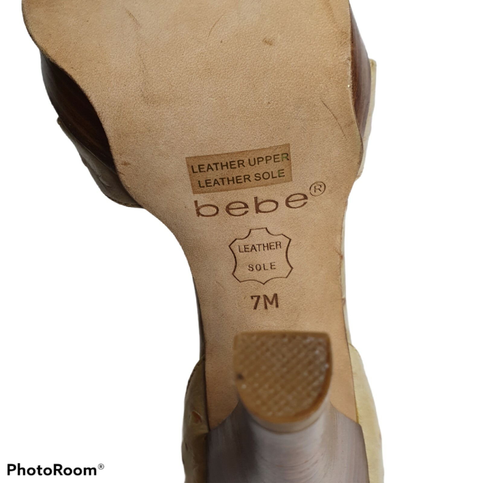 BEBE Leather Platform Stiletto Heels Stacked Heel Pee… - Gem