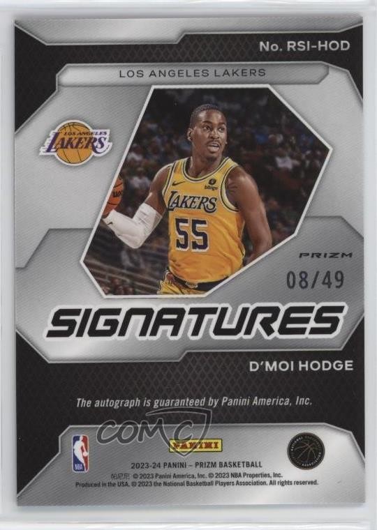 2023 Panini Prizm Rookie Signatures Choice Blue /49 D'Moi Hodge #RSI ...