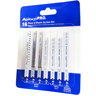 Avanti PRO 16-Piece U-SHANK JIG SAW BLADE SET | WOOD | METAL | GENERAL ...