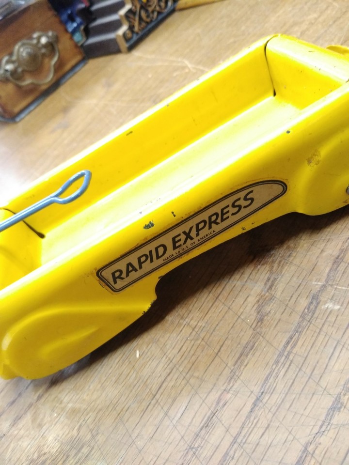 VTG Rapid Express Wagon Toy Yellow Pressed Steel Great Condition ...