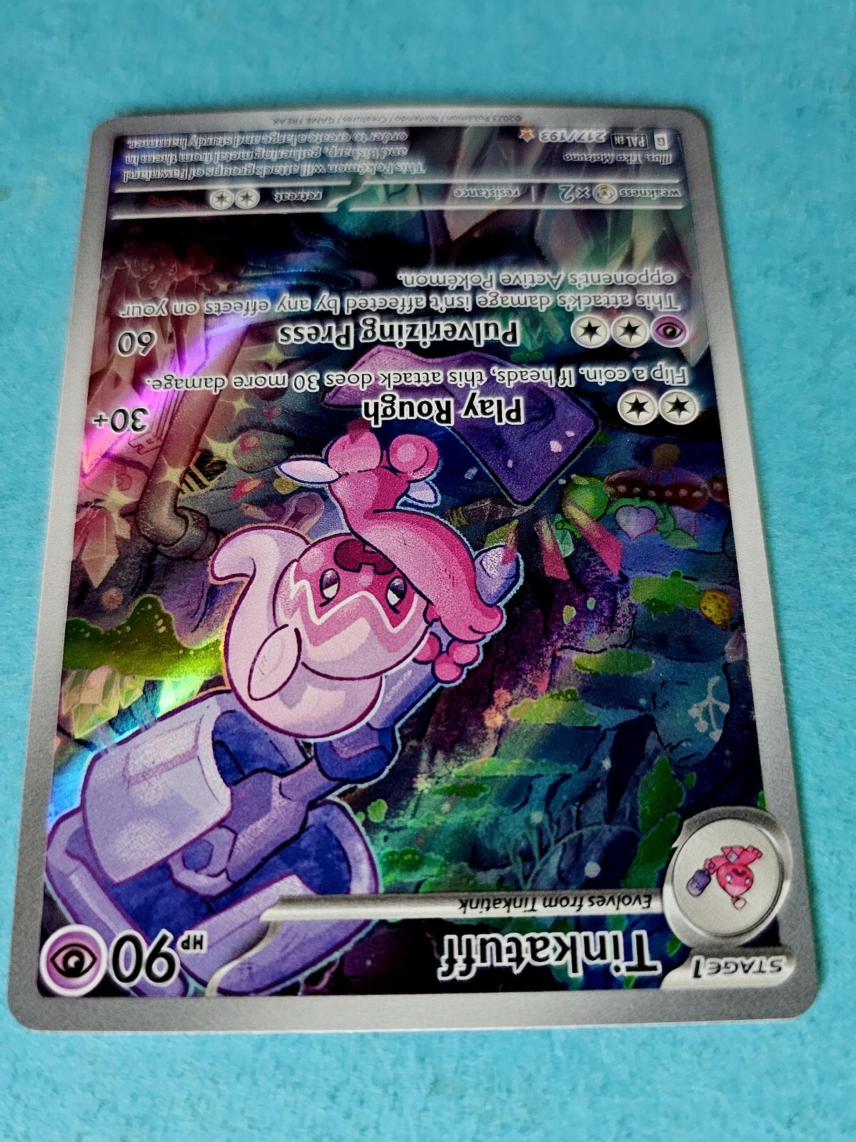 Pokémon Card Tinkatuff Paldea Evolved 217/193 Illustration Rare Full ...