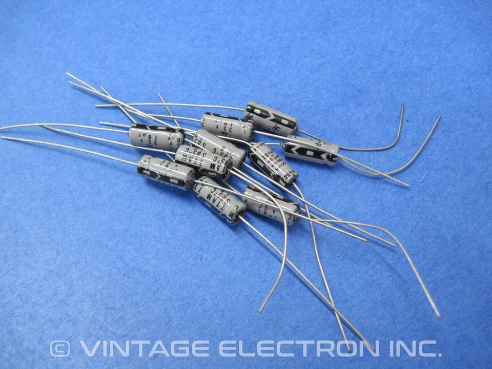 (10) IC (Illinois Capacitor / CDE) Axial Electrolytic Capacitors: 10uF ...