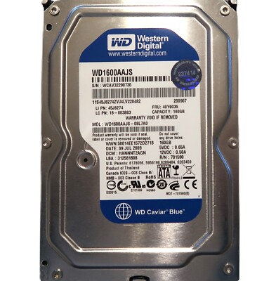 WD WD1600AAJS-08L7A0 HANNNT2AGN (WCAV) Thailand 160gb 3.5" Sata HDD 07. ...