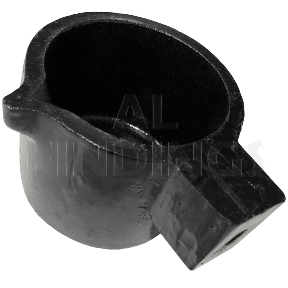 X Large Cast Iron Precious Metal Melting Pot Crucible Dish Gold Silver ...