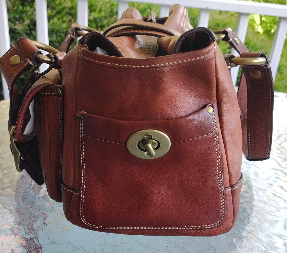 Coach MEDIUM 10330 65th Anniversary Mandy Vintage Cognac Leather ...