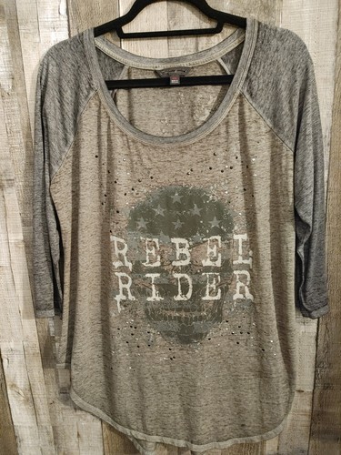 Rock & Republic Women's Size 0X 14 Moss green Studded Skull Rebel Rider ...