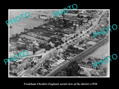 OLD 8x6 HISTORIC PHOTO FRODSHAM CHESHIRE ENGLAND TOWN AERIAL VIEW c1930 ...