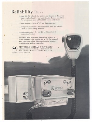 1959 Motorola Radio Ad: 2-Way MOTRAC for Emergency Services - Chicago ...