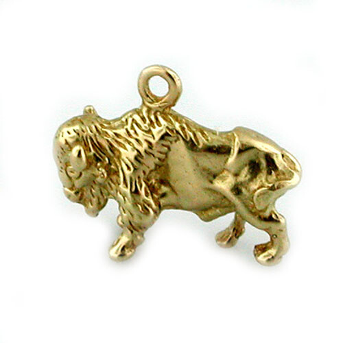 14k Gold Bison Buffalo Charm | eBay