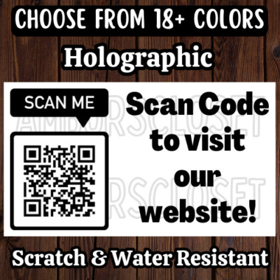 50 CUSTOM PRINTED QR CODE LABELS STICKERS SCRATCH RESISTANT 2.25 ...