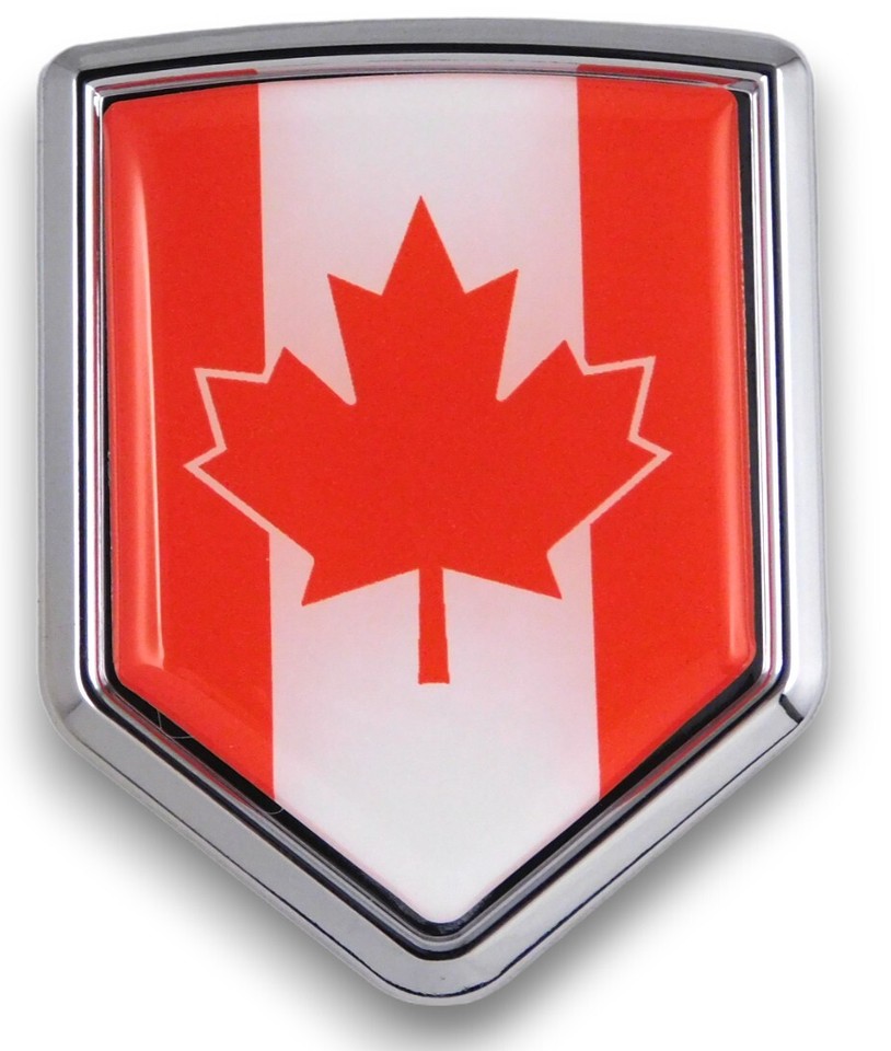 Canada Flag Canadian Emblem Chrome Car Decal Sticker 3D Badge Hood ...