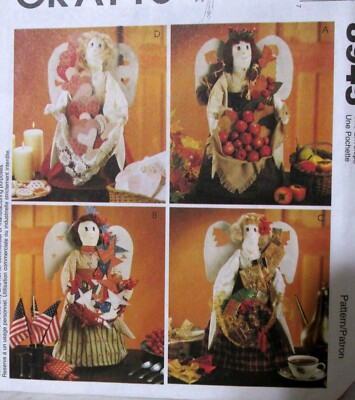McCalls Christmas Craft Sewing Pattern Primitive Angels for all Seasons ...